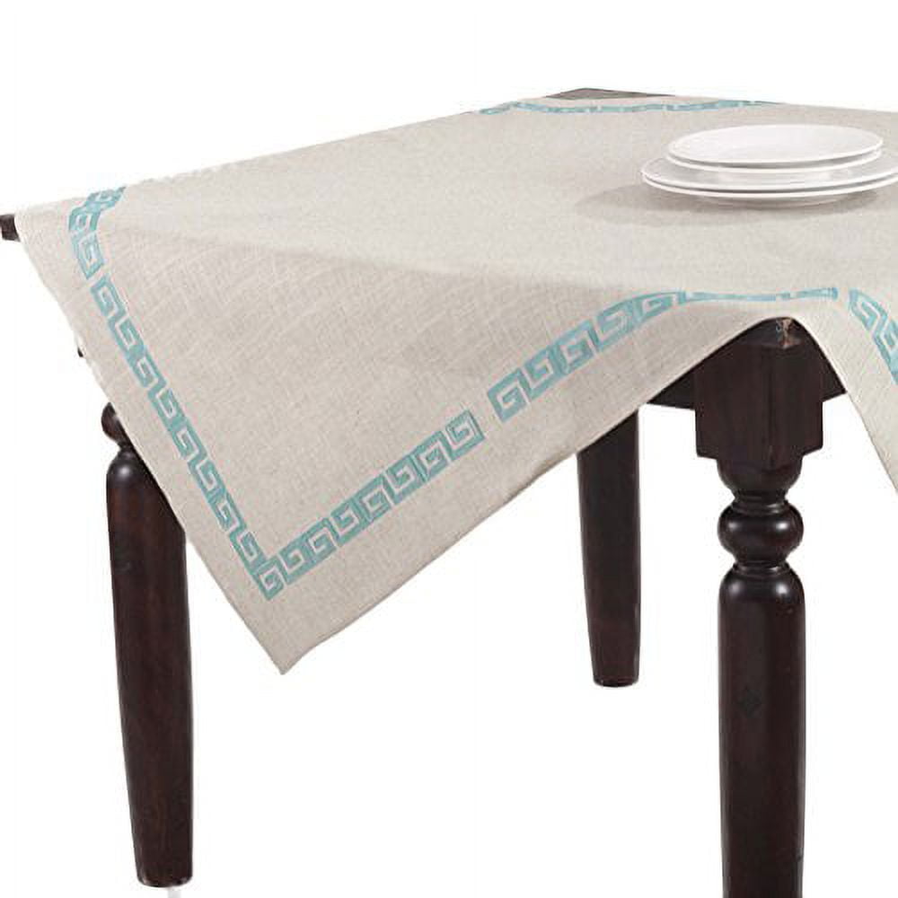 Calypso Stitched Greek Key Square Tablecloth (aqua) - Walmart.com