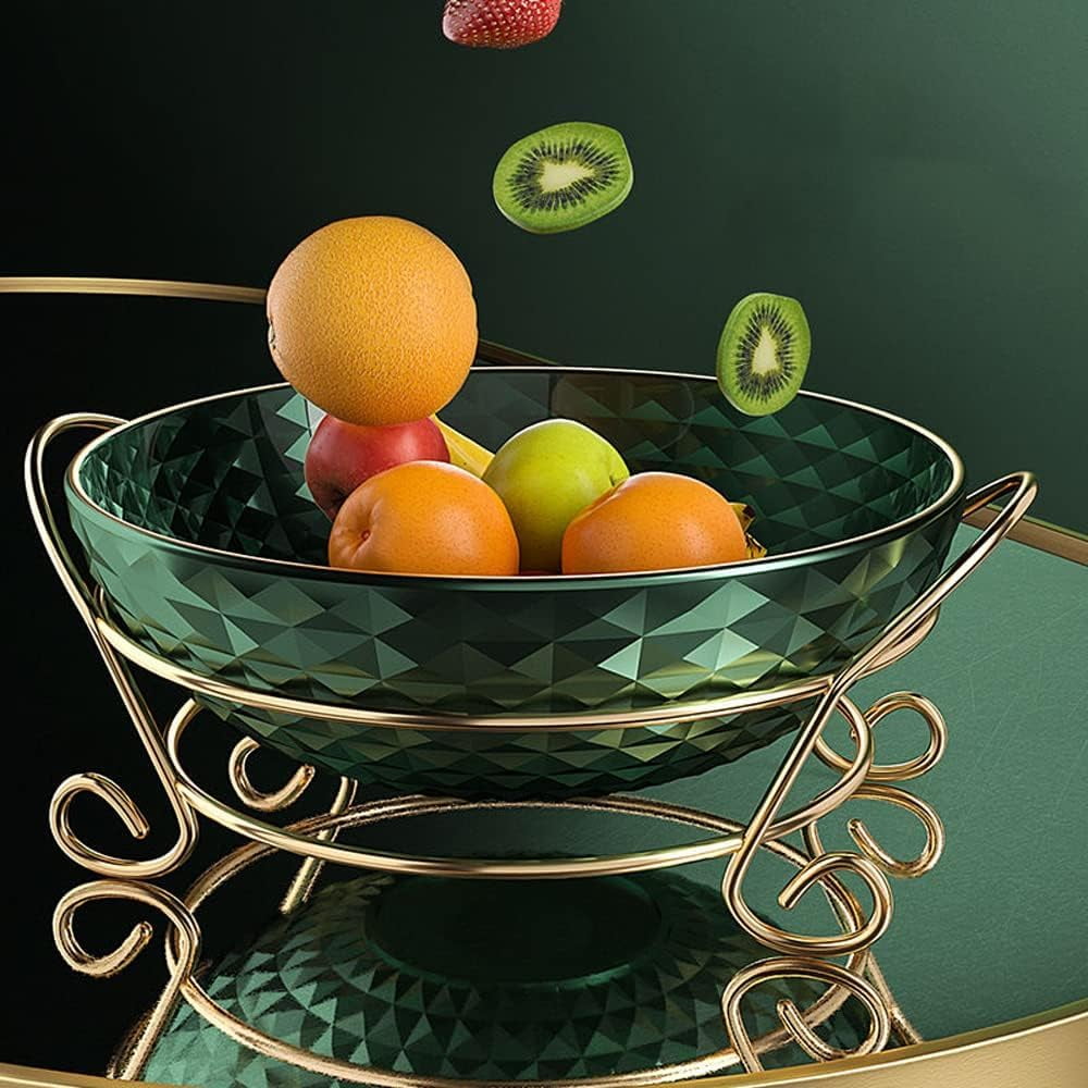 Calyrex Fruit Tray Light Luxury Fruit Plate Golden Iron Frame Coffee ...