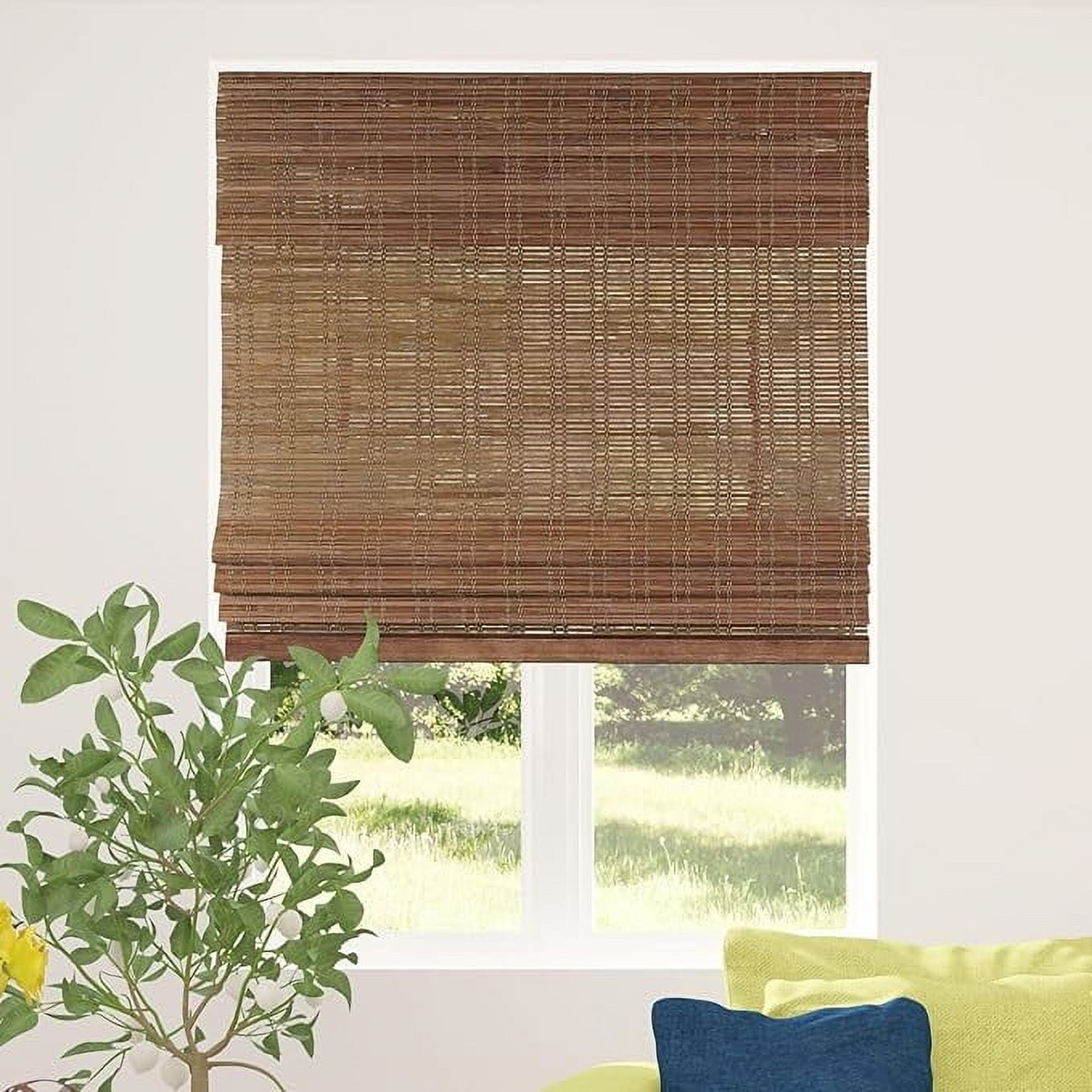 Calyx Interiors Bamboo Roman Shades, Color: Ceylon chestnut, Size: 34.5 ...