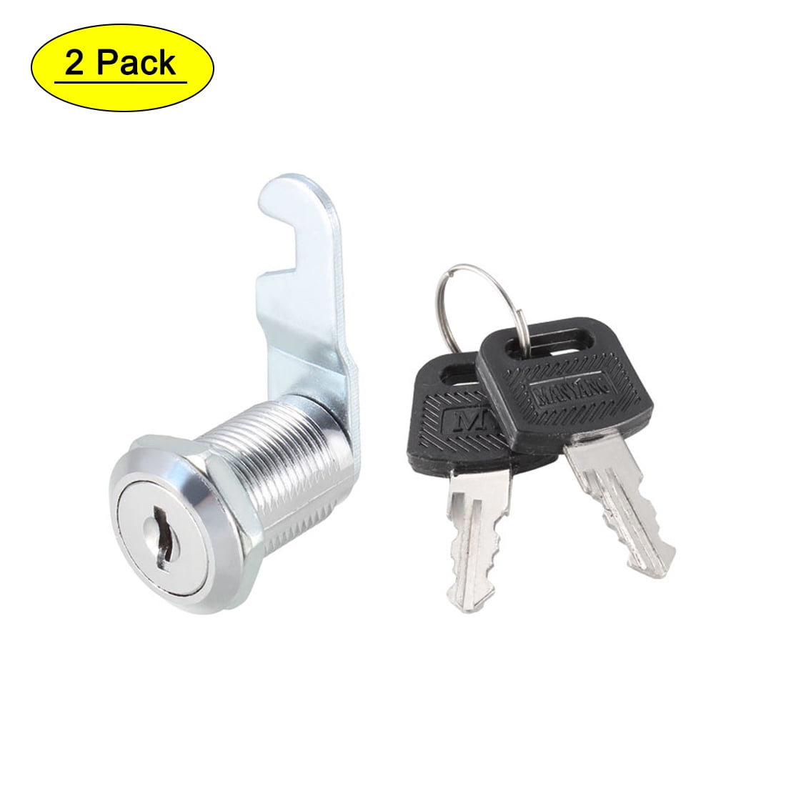 Uxcell Cam Lock 25mm Cylinder Long for Max 5/8-inch Panel Keyed ...