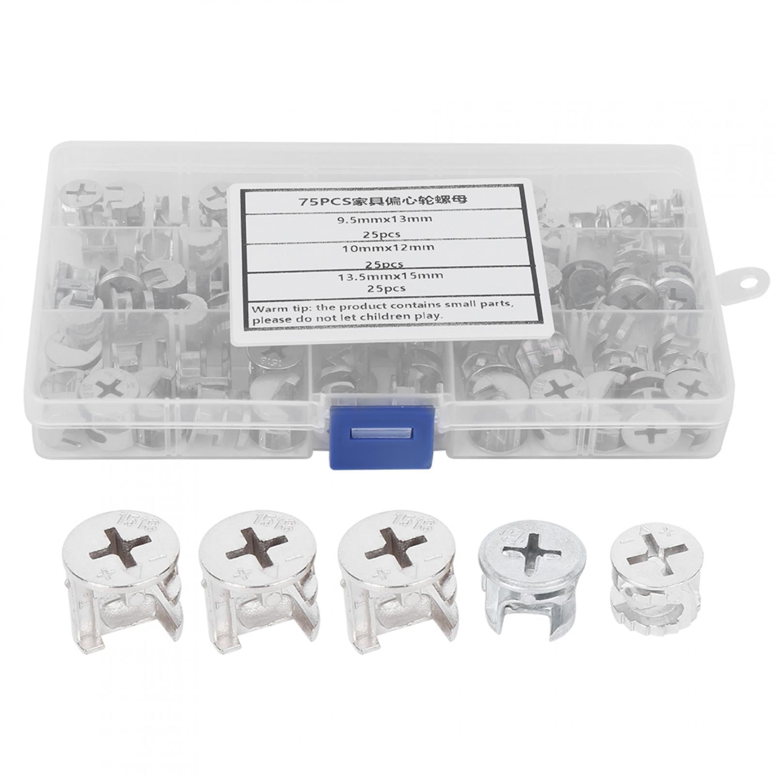Cam Nut,75Pcs Cam Nut Furniture Eccentric Wheel Nut Set 3-in-1 ...