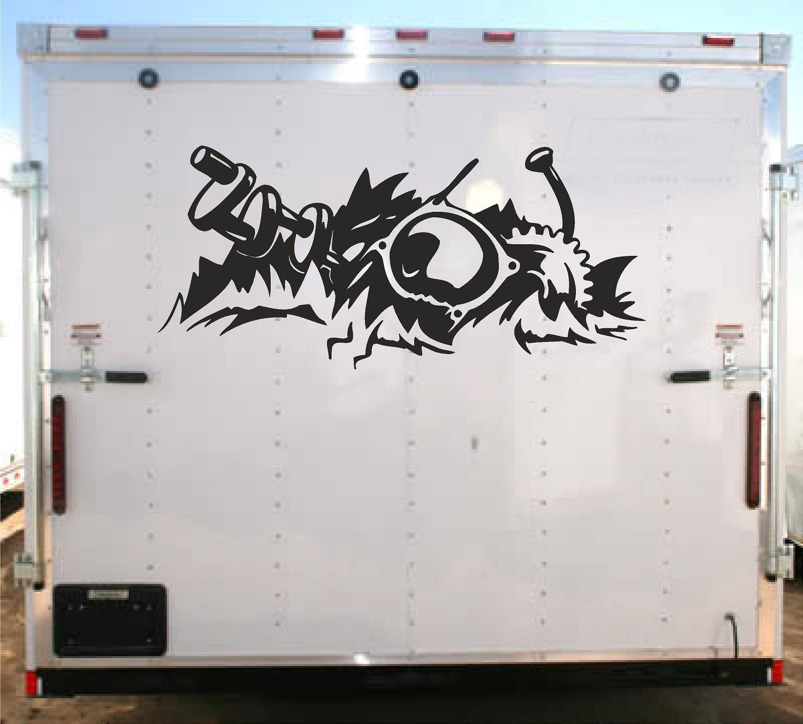 Cam Shaft Gears Decals Racing Trailer Vinyl Decal Toy Hauler Sticker ...