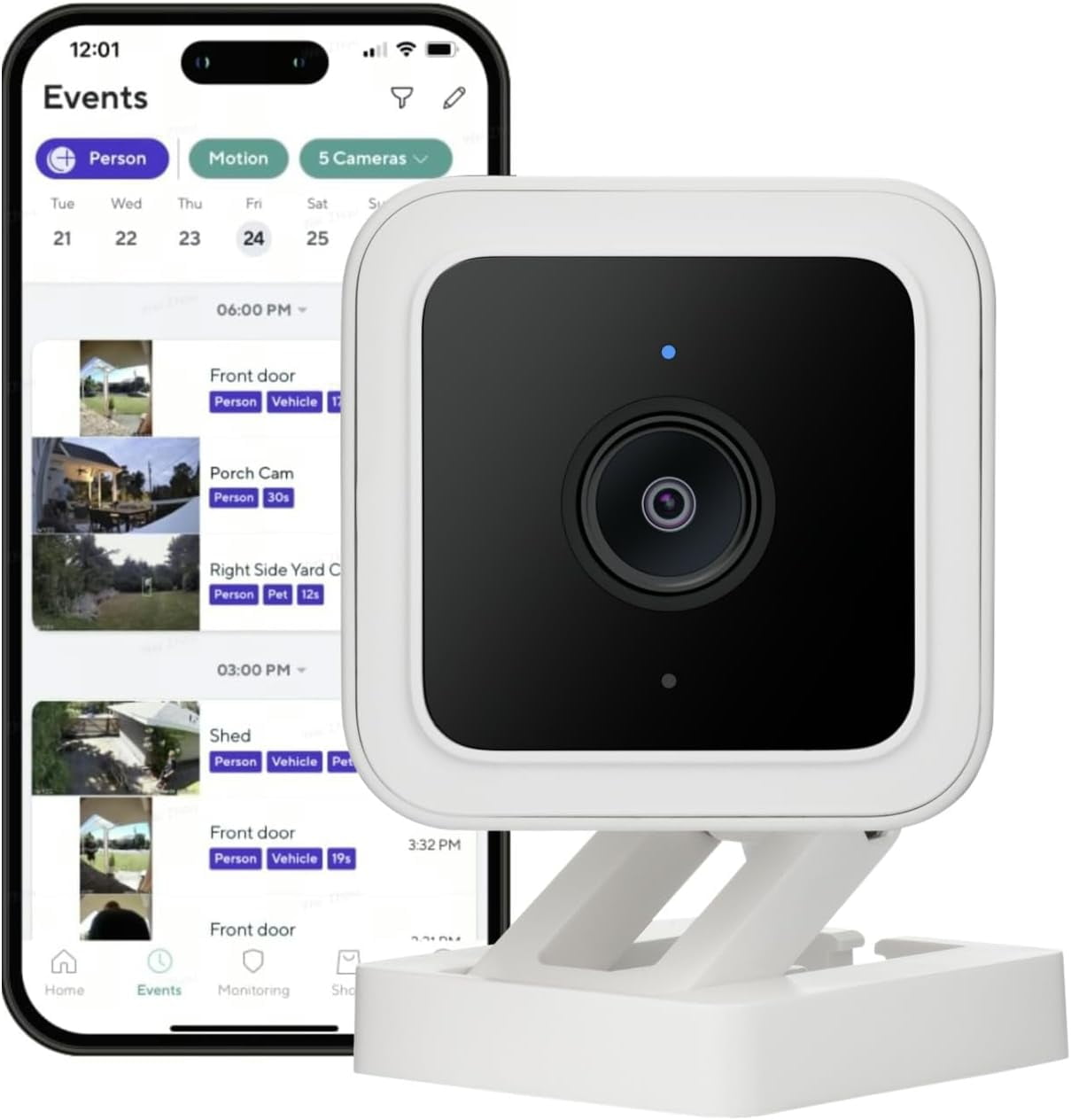 Cam v3 Security Camera for Pets, Indoor/Outdoor Home Security Camera ...