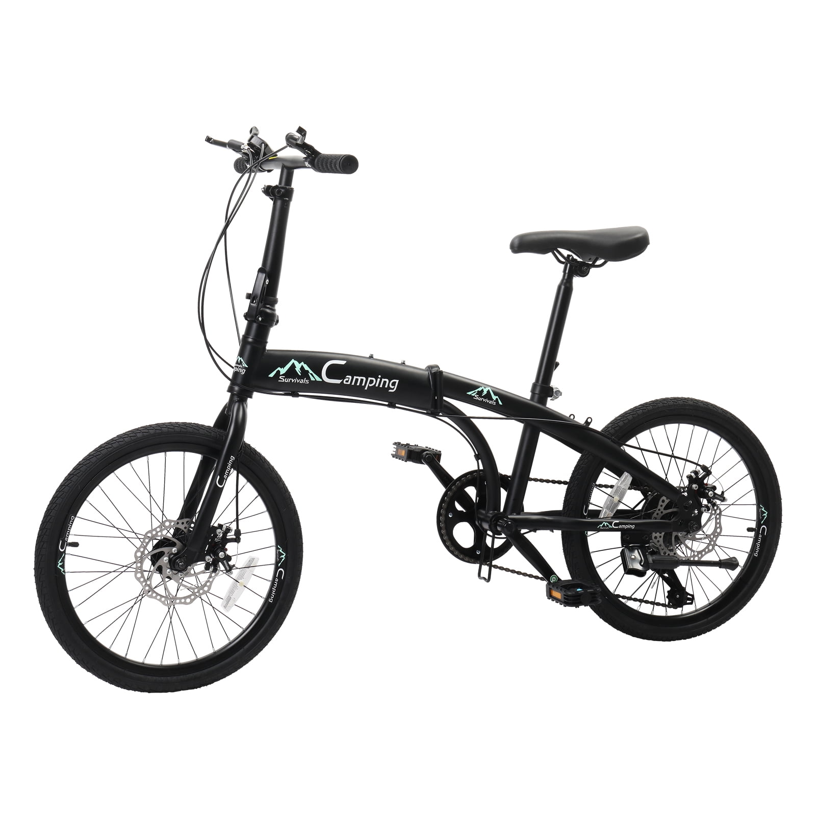 CamPingSurvivals 20" Foldable Commuter Bicycle in Black: High Carbon ...