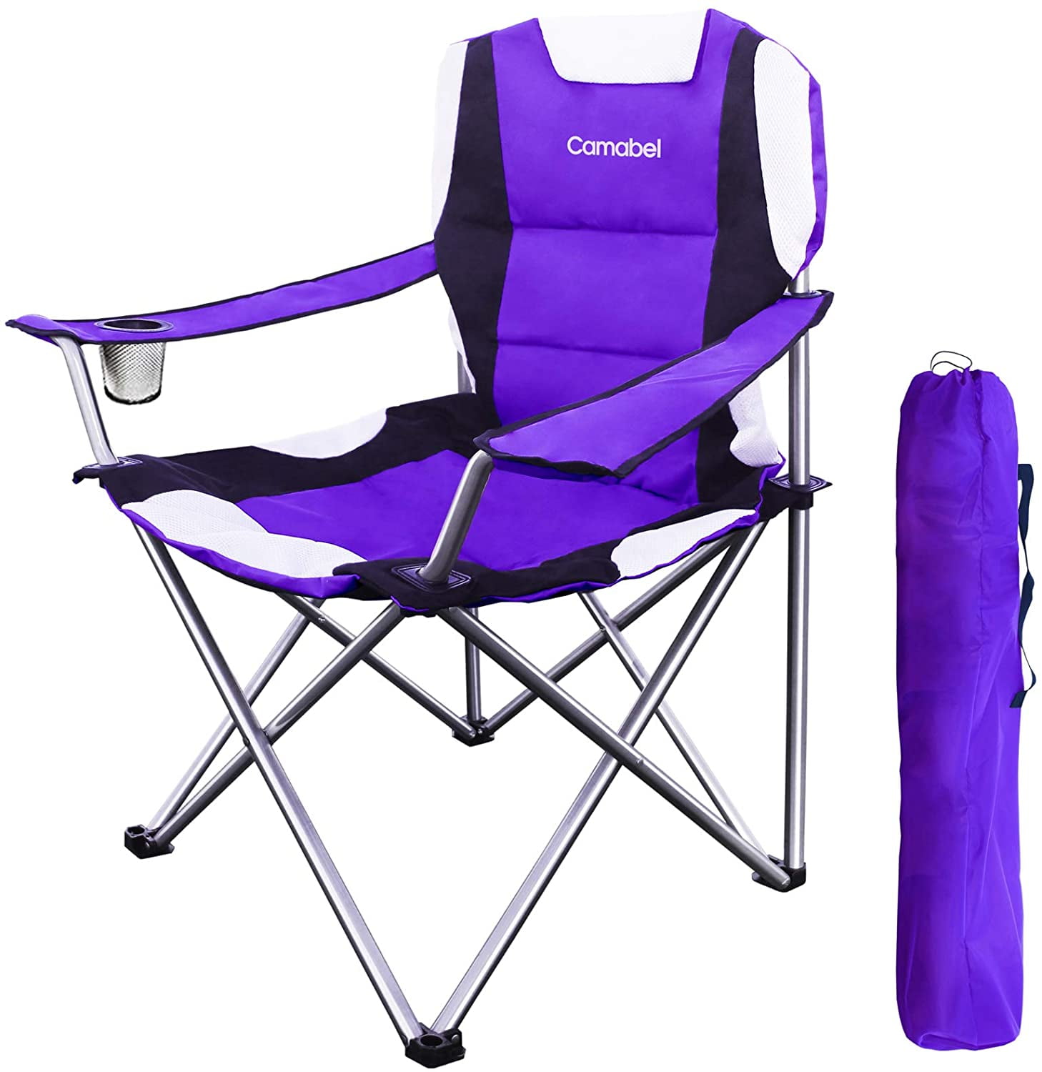 Camabel Folding Camping Lawn Padded Foldable Sports Chairs Lightweight ...