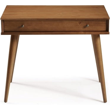 Nathan James Parker Modern Home Office Desk in Walnut Wood with Open ...