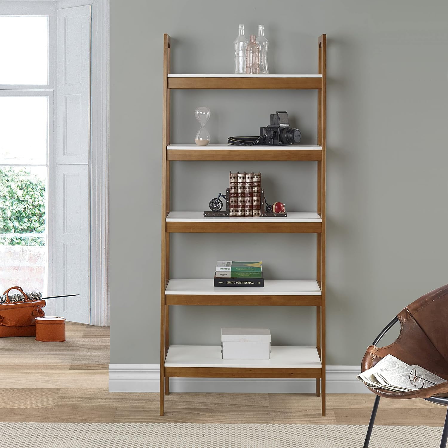 Camaflexi Mid Century Modern Open Shelving Solid Wood Bookcase ...