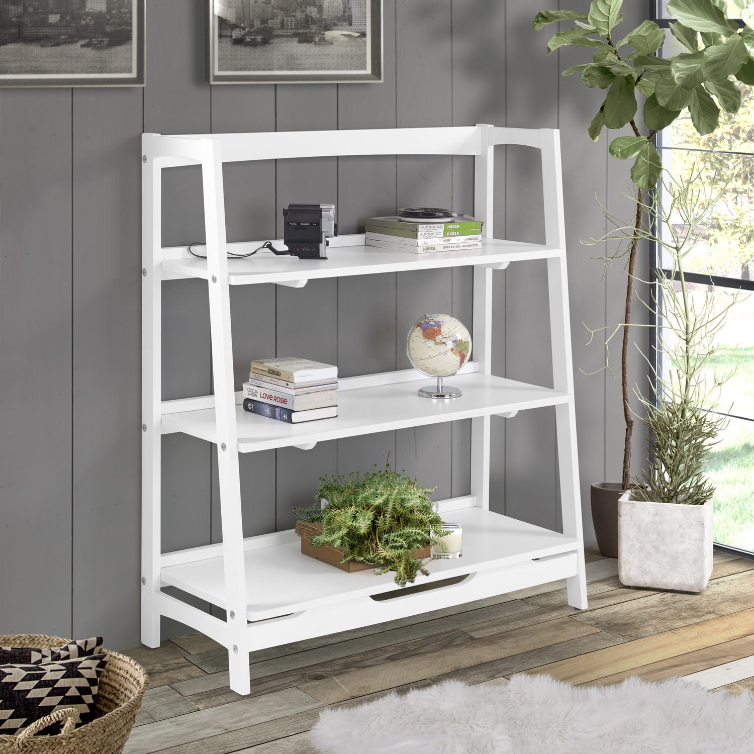 Camaflexi Mid Century Modern Wooden Bookshelf 3 Tier Open Shelving Unit ...