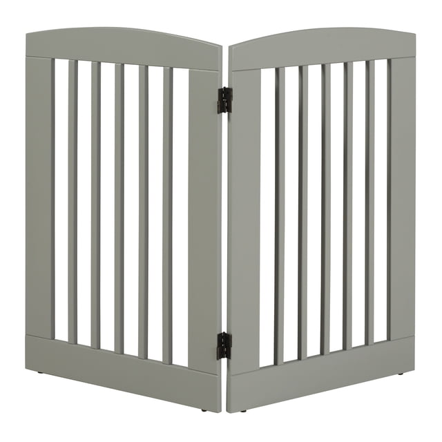 Camaflexi Ruffluv 2 Panel Wooden Dog Gate 36” Animal Barrier Pet Gate ...