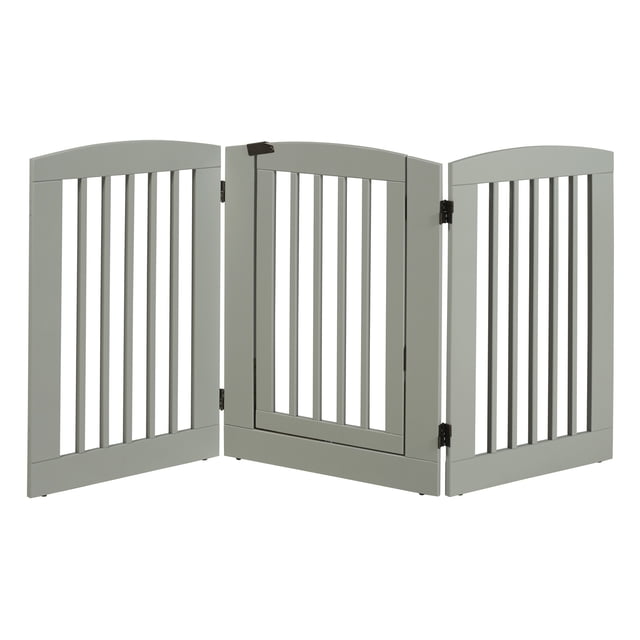 Camaflexi Ruffluv 3 Panel Wooden Dog Gate 36” Animal Barrier Pet Gate ...
