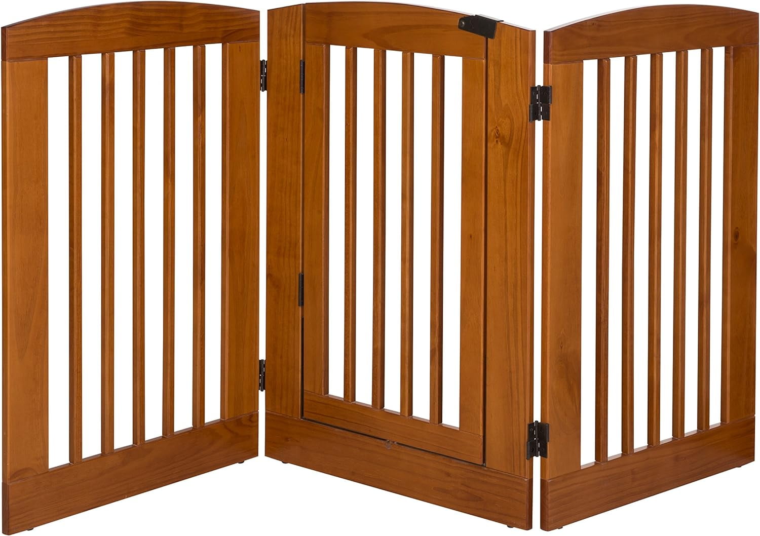 Camaflexi Ruffluv 3 Panel Wooden Dog Gate 36” Animal Barrier Pet Gate ...
