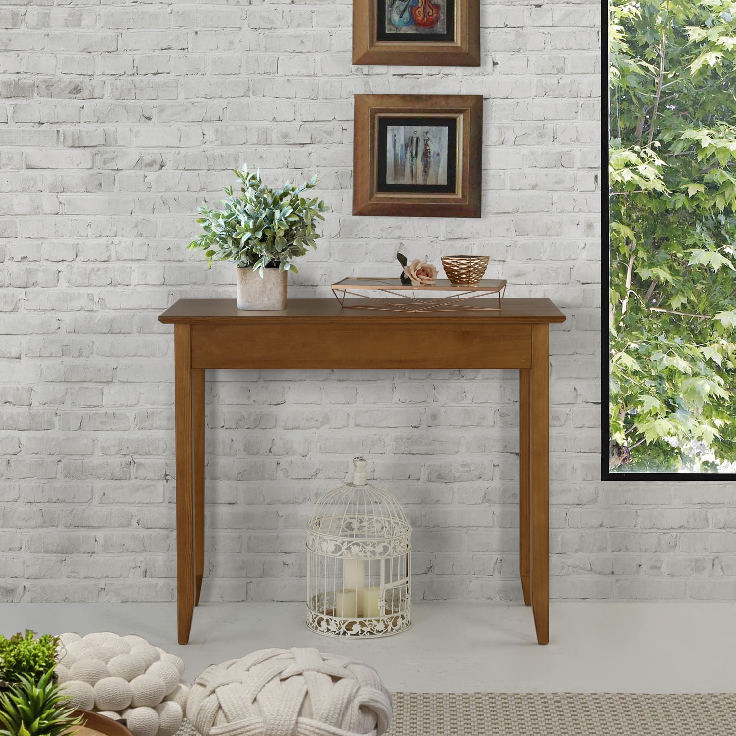 Camaflexi Shaker Style Console Table 100% Solid Wood - Walmart.com