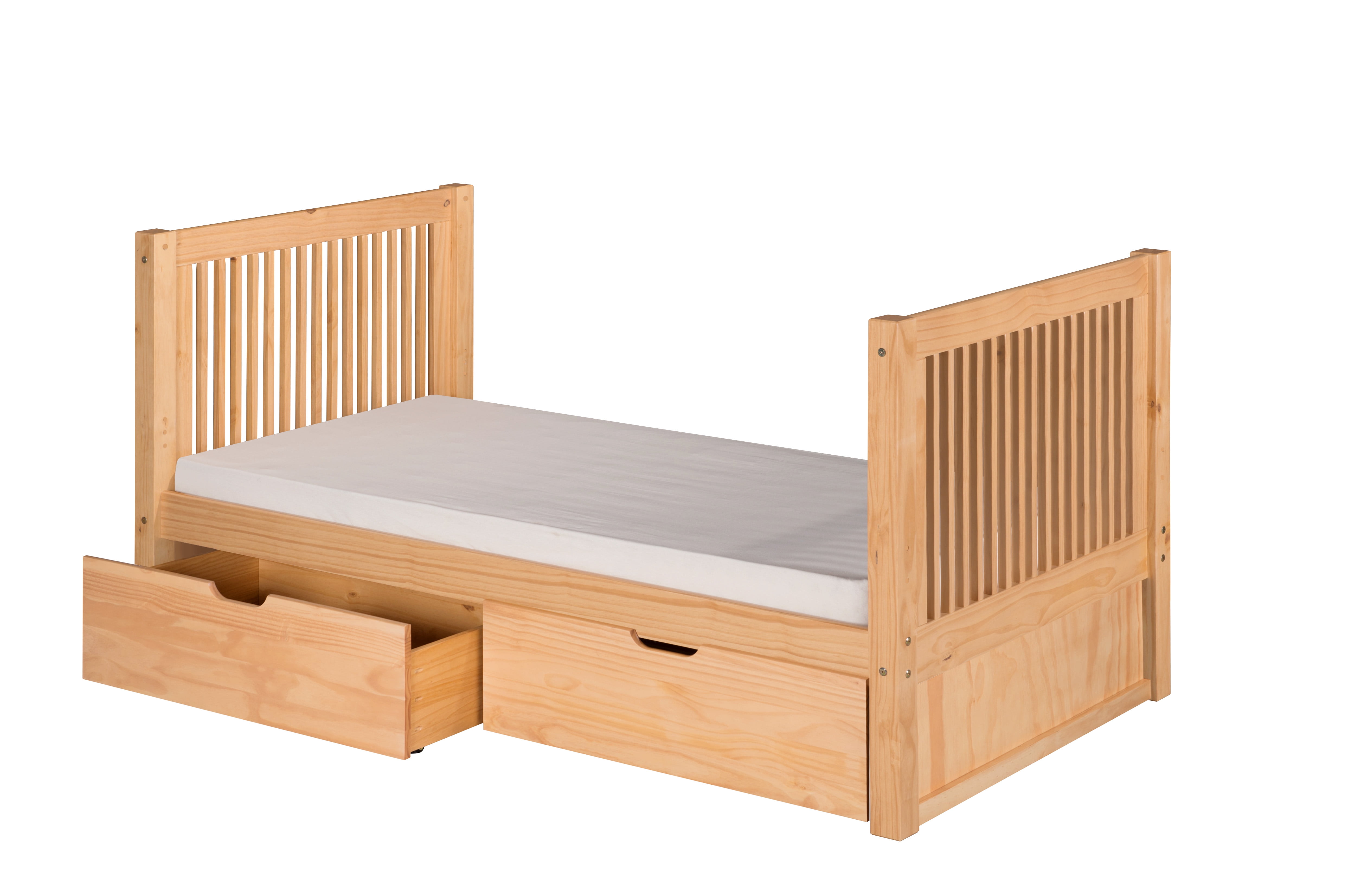 Camaflexi Twin Size Tall Platform Bed with Drawers - Mission Headboard ...