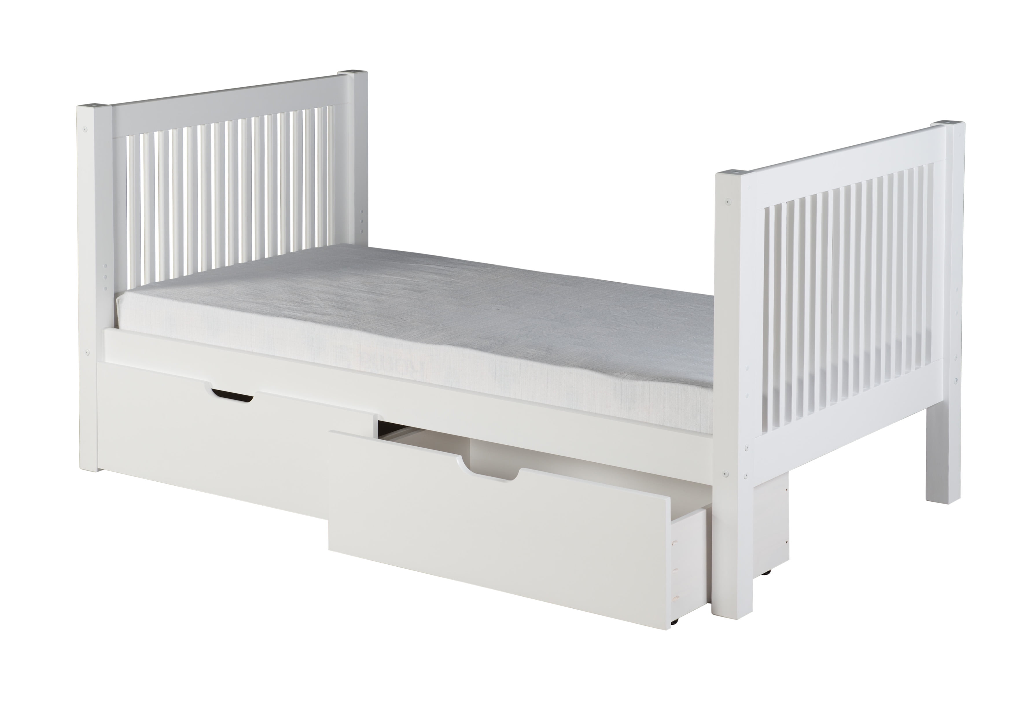 Camaflexi Twin Size Tall Platform Bed with Drawers - Mission Headboard ...