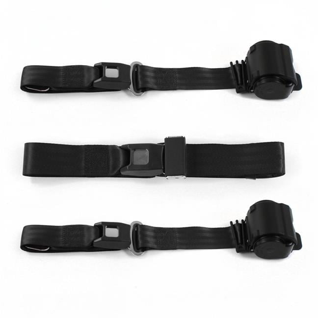 Camaro 1967-1969 Standard 2 Point Black Retractable Bench Seat Belt Kit ...