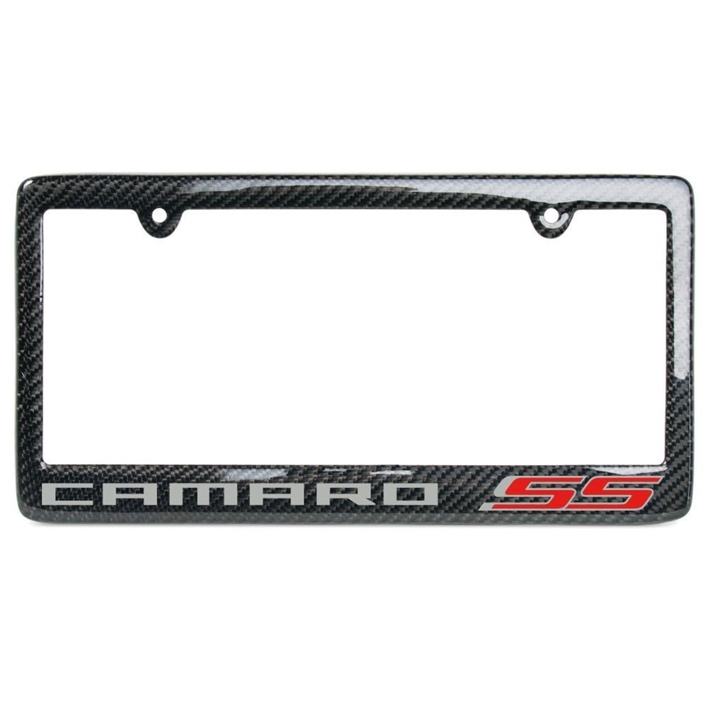 Camaro 6th Generation Carbon Fiber License Plate Frame SS Logo ...