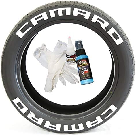 Camaro Permanent Tire Lettering Kit with Glue - Custom Sizing & Colors ...