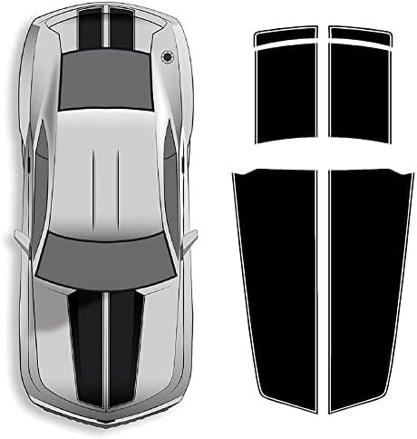 Camaro Rally Racing Stripes Matte Black Vinyl Sticker, Hood, Trunk, and ...
