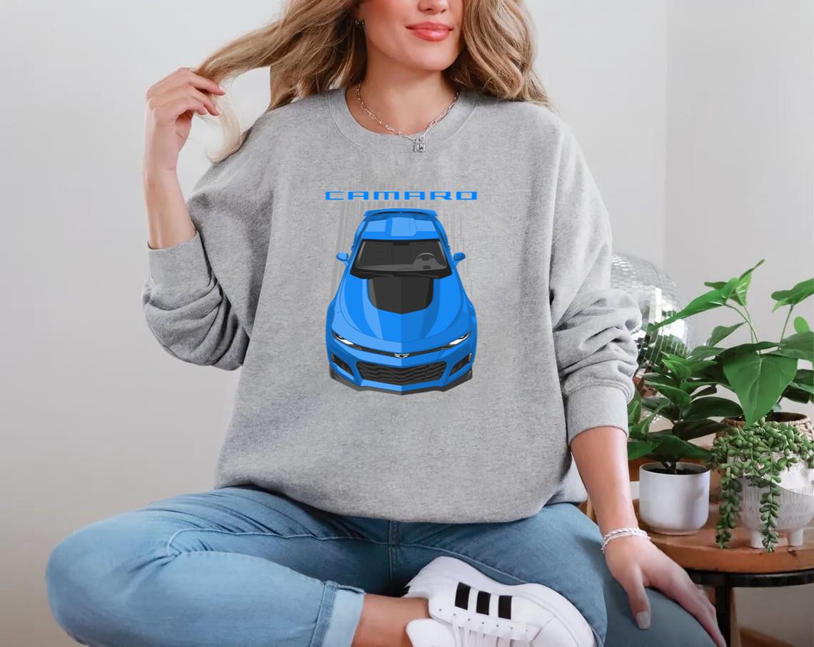 Camaro ZL1 Sweatshirt Featuring Blue Supercar Ride Power Graphic, for ...