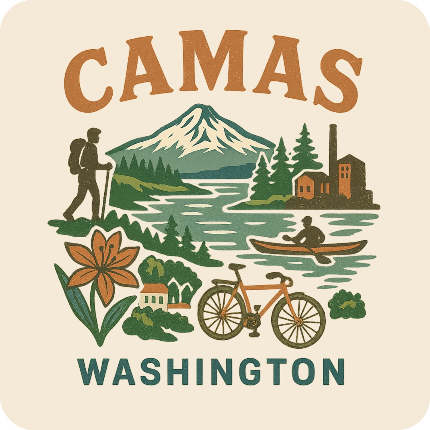 Camas Washington Keepsakes Souvenir Vinyl Sticker – Destination Travel ...