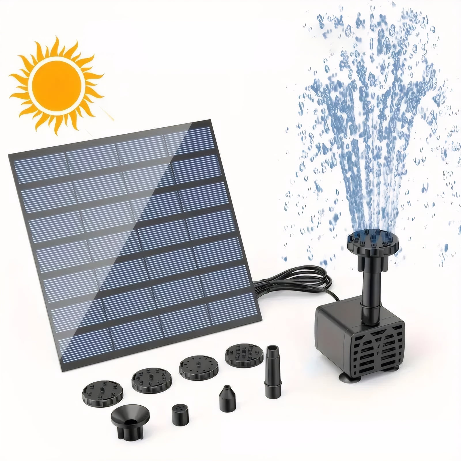 CambeetyVV Solar Bird Bath Fountain Pump, 4.3" Square Solar Fountain ...