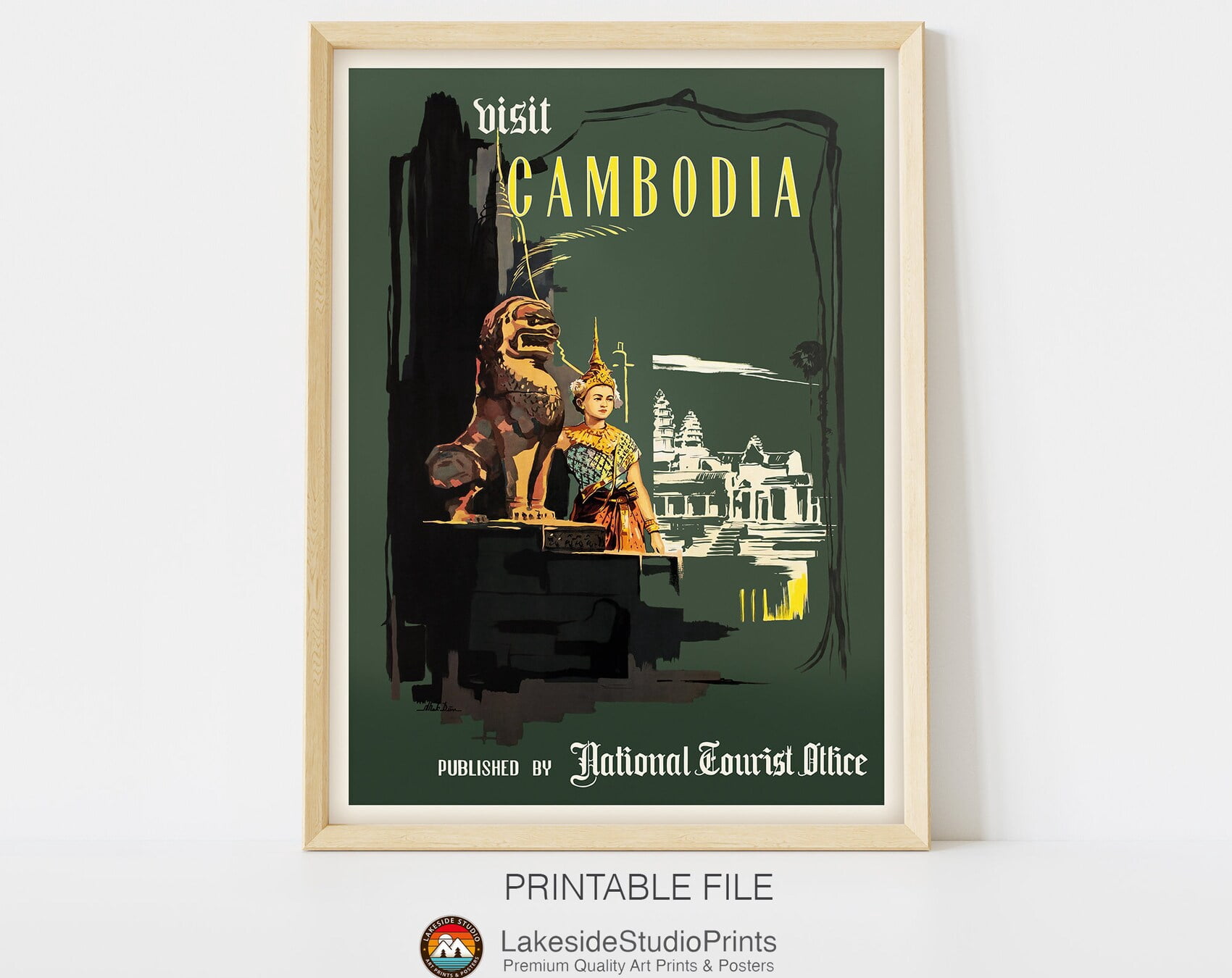 Cambodia Angkor Wat Retro Advertising Poster Vintage Ad Poster, 24x36 ...