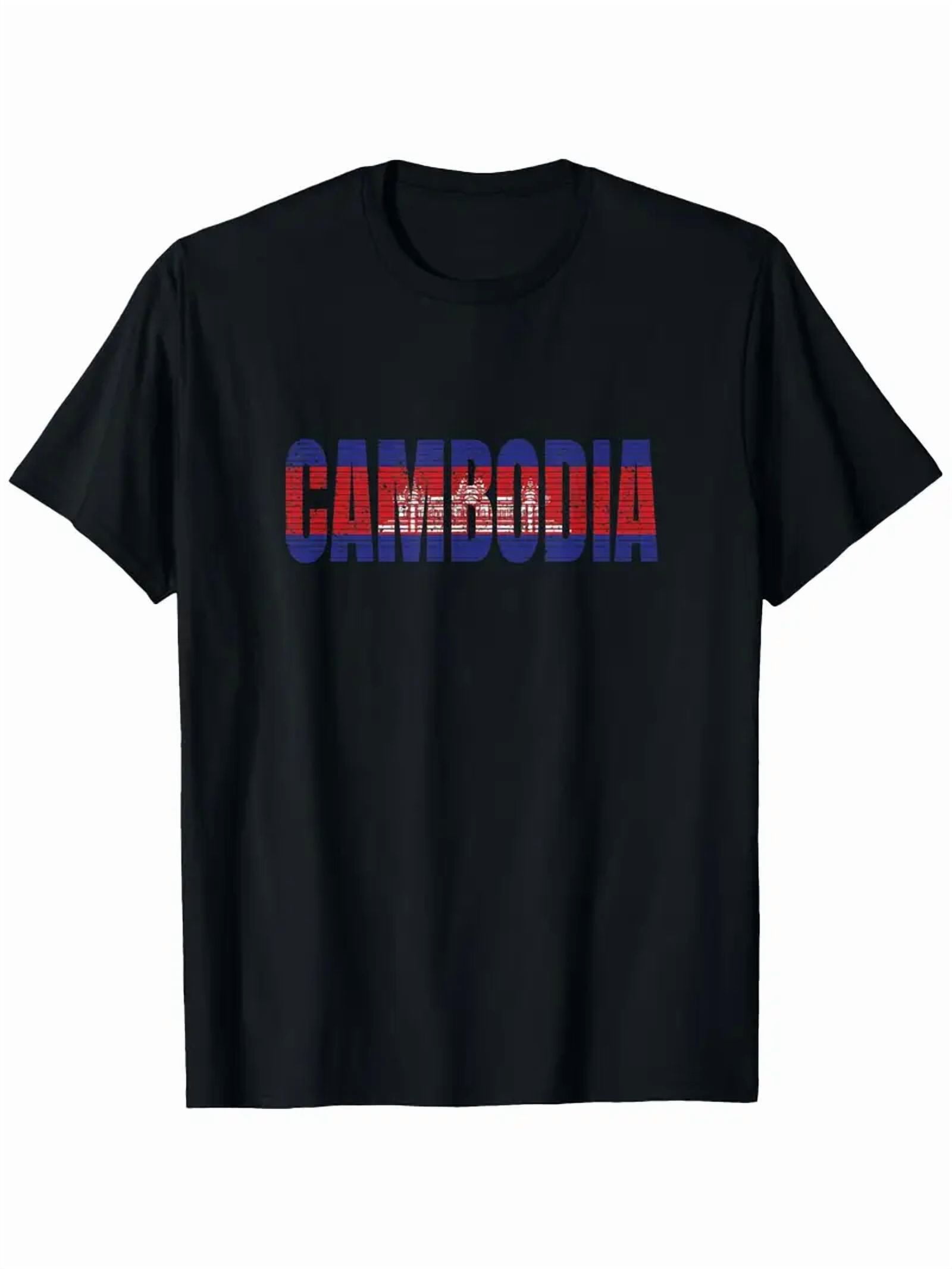 Cambodia Flag Vintage Distressed Design Unisex Short Sleeve Graphic T ...