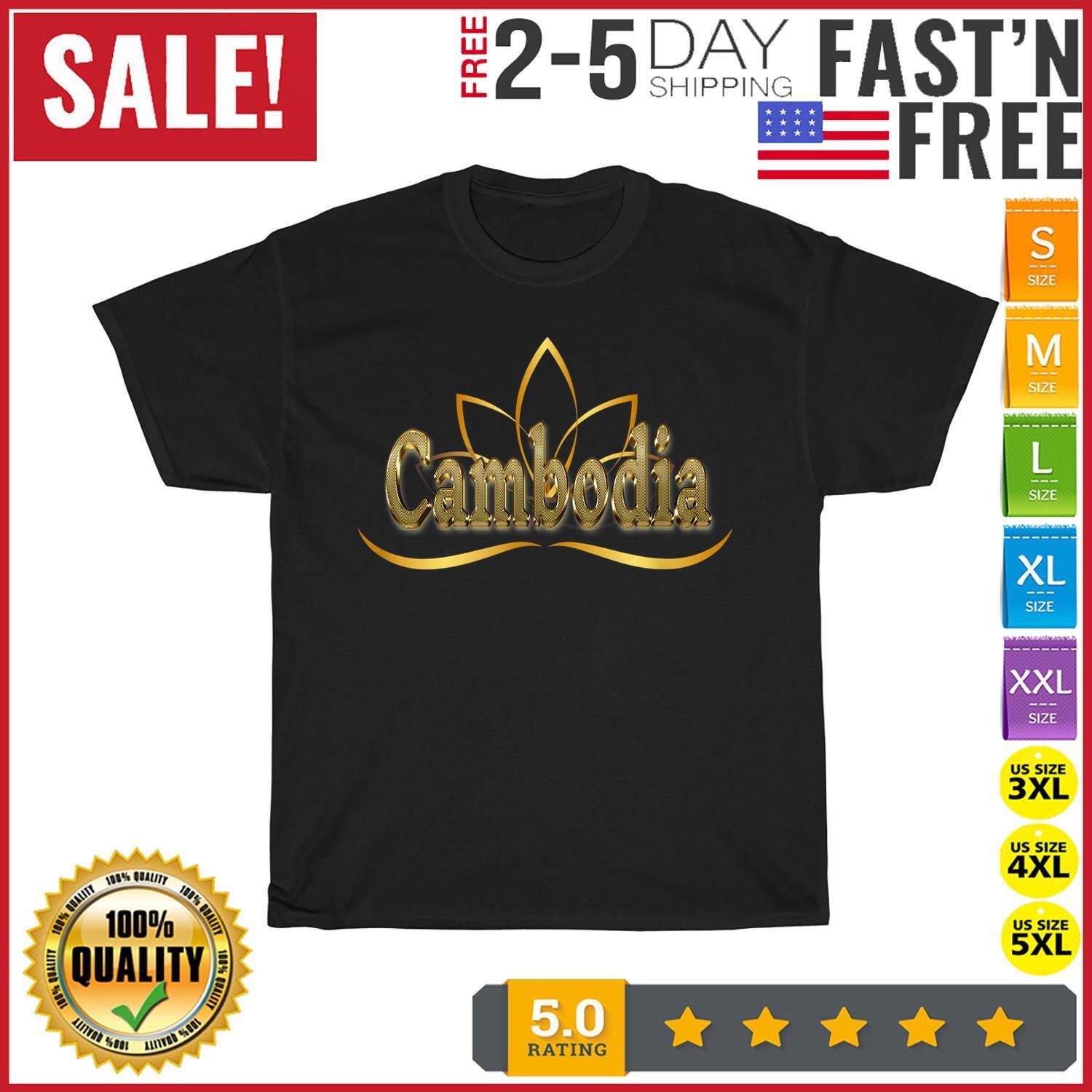 Cambodia Khmer Angkor Text style Vintage T Shirt Men Fashion 2023 Women ...