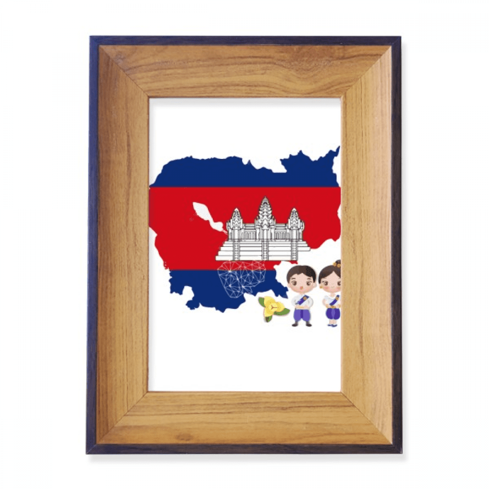 Cambodia Map Villain National Flower Photo Frame Exhibition Display Art ...