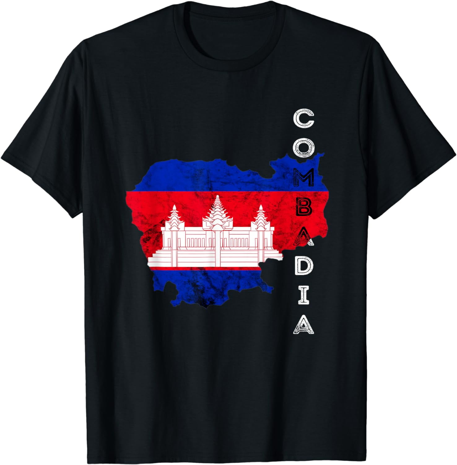 Cambodia Palacio Real de Nom Pen Cambodian Maps Roots T-Shirt - Walmart.com