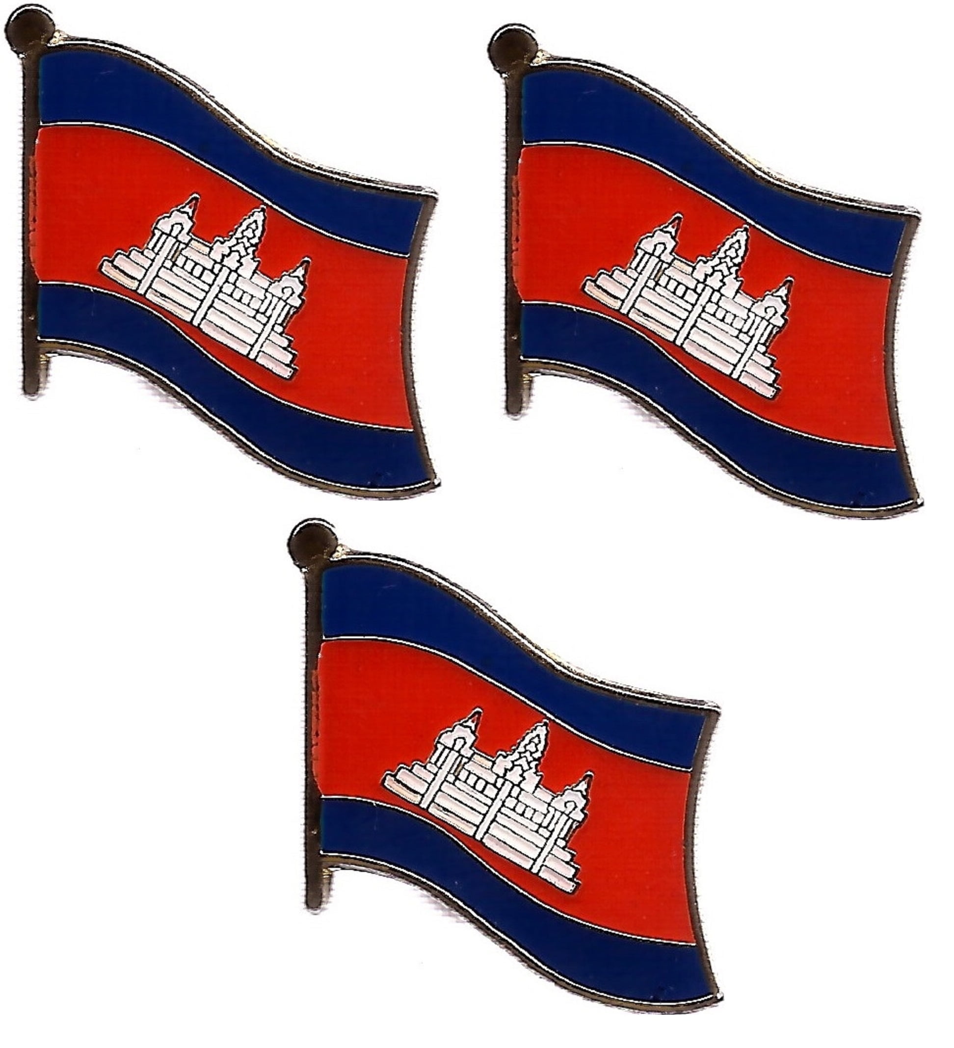 Cambodia Single Flag Lapel Pins, Pack of 3 - Walmart.com
