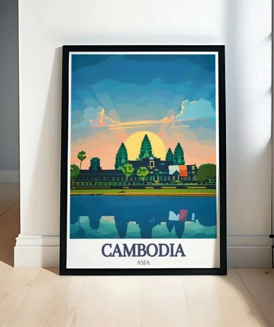 Cambodia Travel Prints - Angkor Wat And Khmer Culture Poster NO FRAMED ...