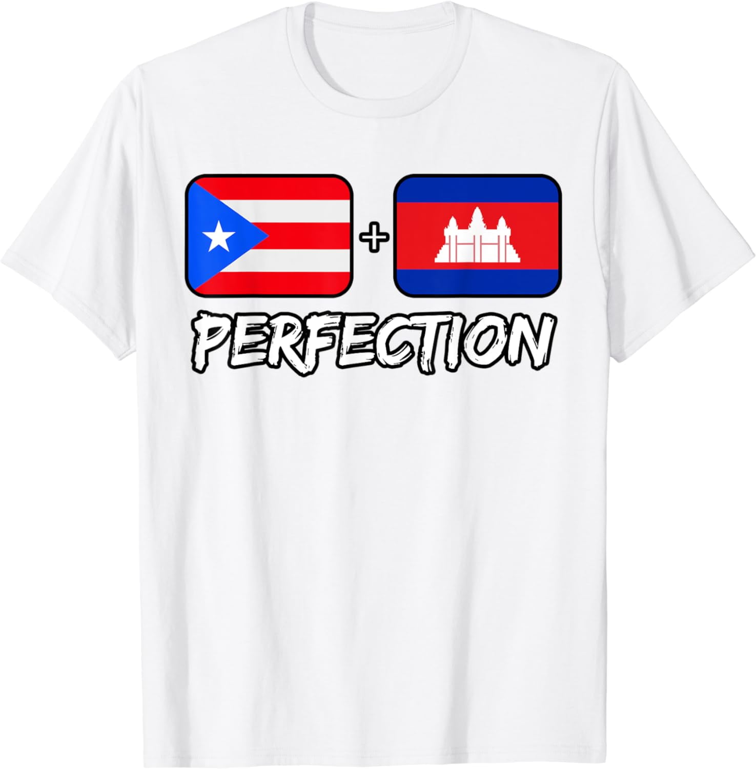 Cambodian And Puerto Rican Perfection Mix DNA Flag Heritage T-Shirt ...