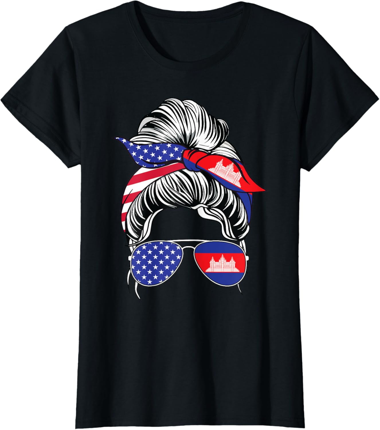 Cambodian Girl Cambodia Flag Angkor Wat Khmer Vishnu Retro T-ShirtMen ...