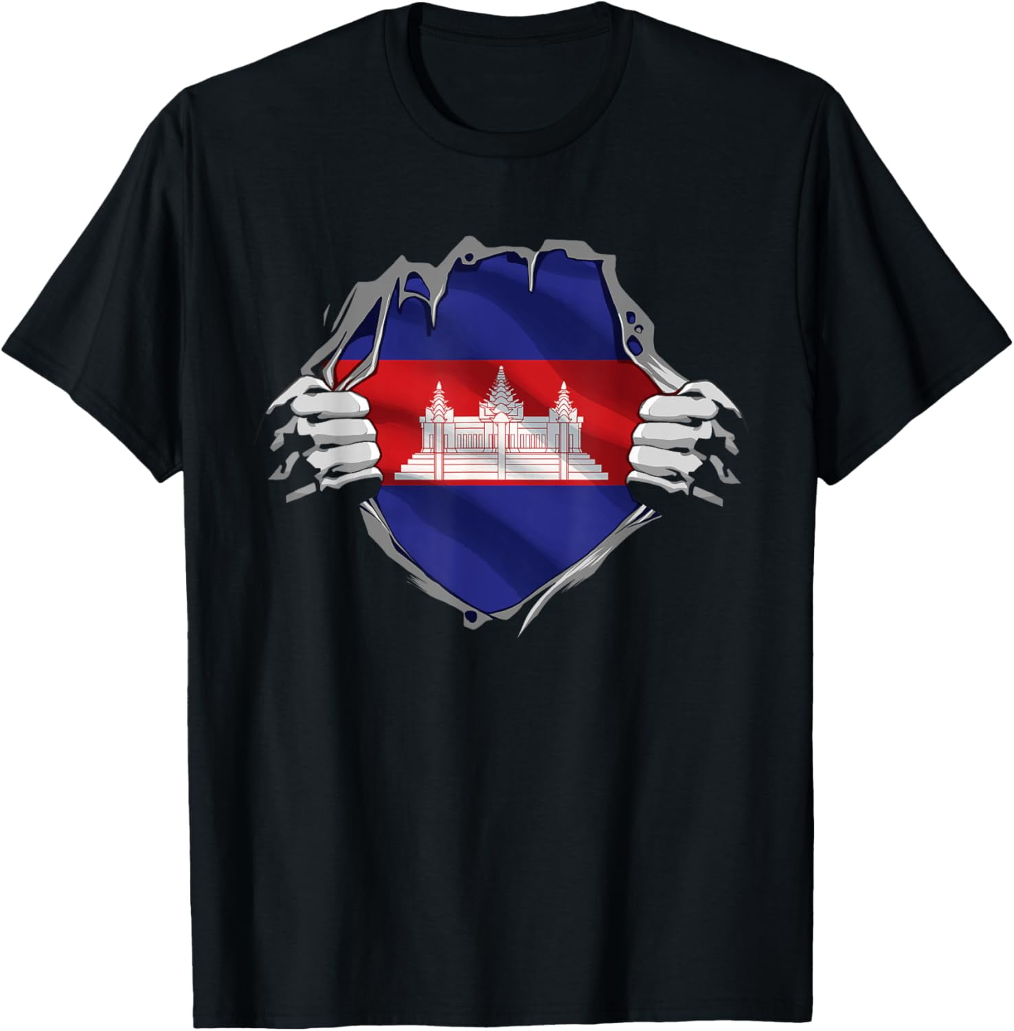 Cambodian Shirt Super Cambodian Flag Cambodia Khmer Roots T-Shirt - Walmart.com