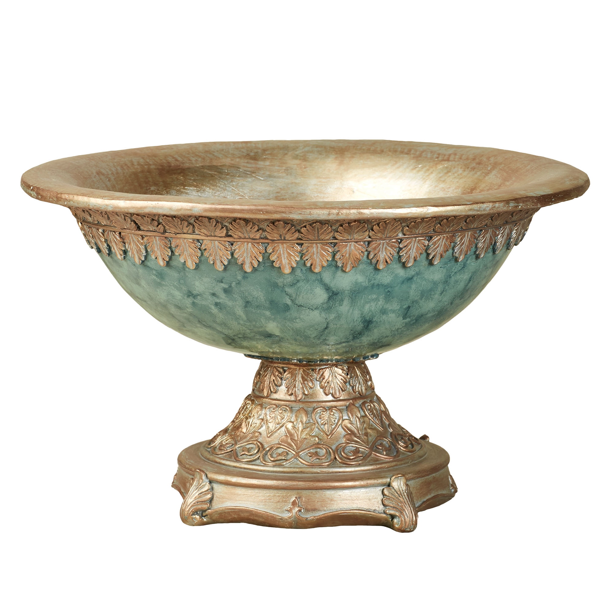 Cambria Aqua Marbled Decorative Round Centerpiece Bowl for Living Room ...
