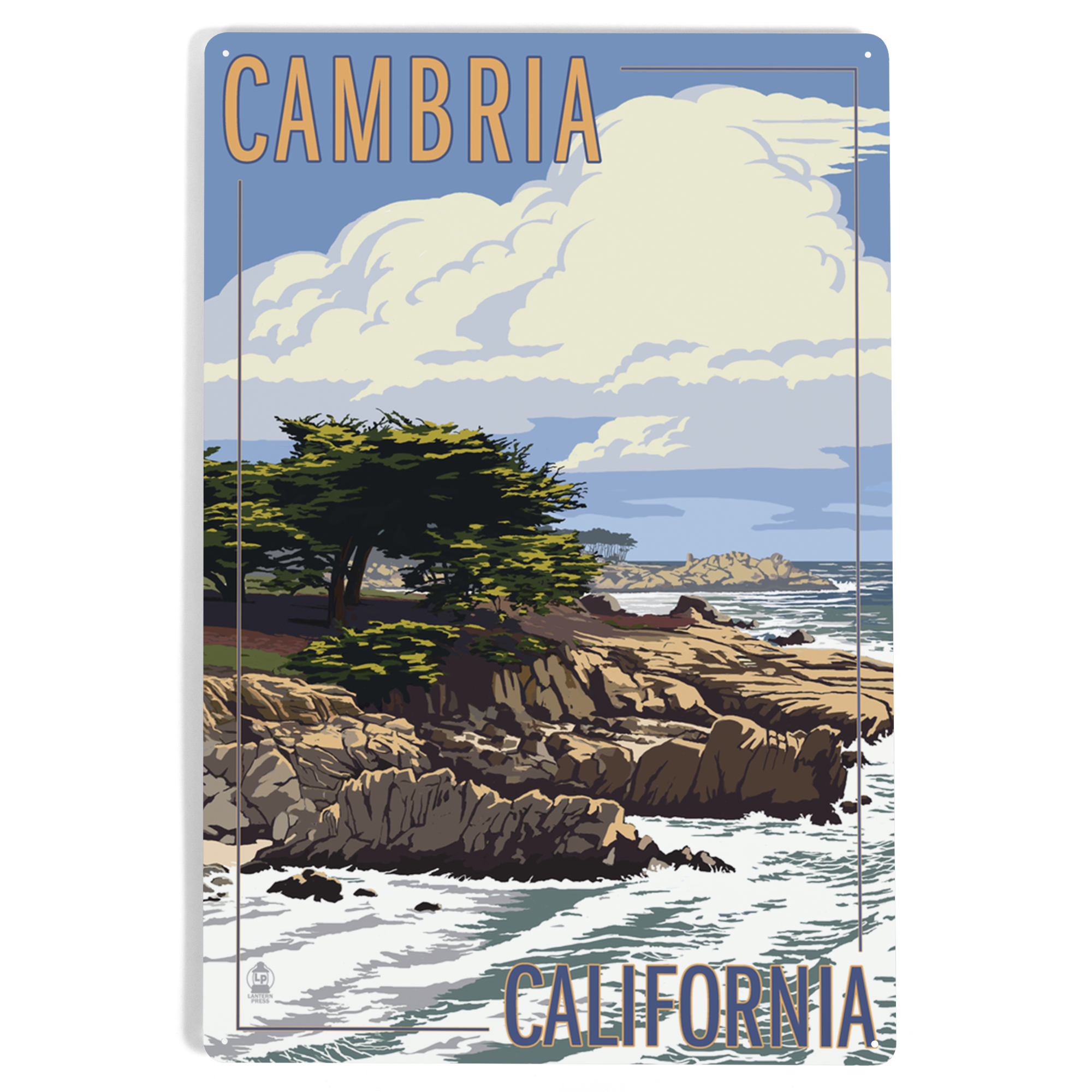 Cambria, California, Rocky Shore (12x18 Aluminum Art, Indoor Outdoor ...