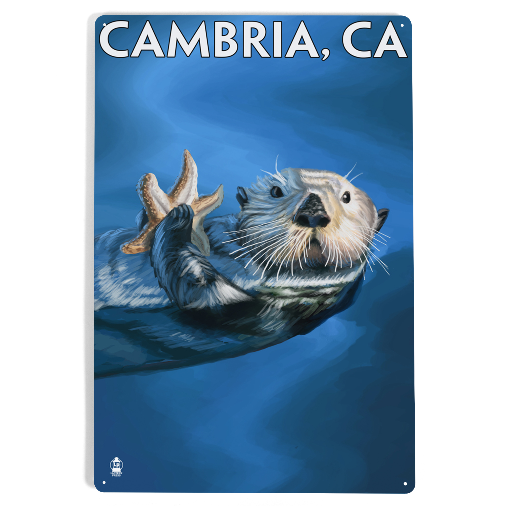 Cambria, California, Sea Otter (12x18 Aluminum Art, Indoor Outdoor ...