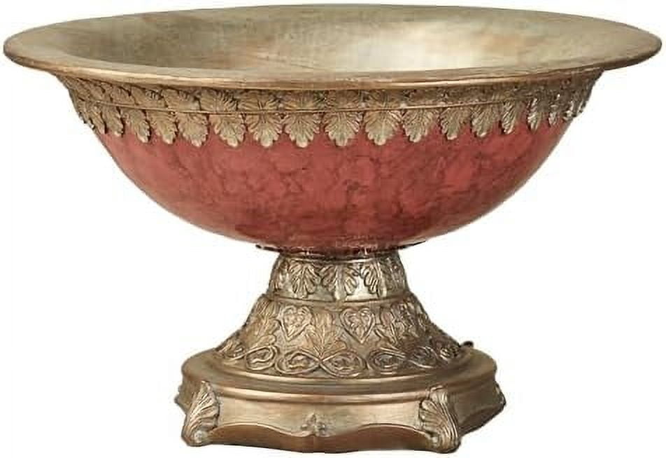 Cambria Cinnabar Marbled Traditional Centerpiece Pedestal Bowl Table ...