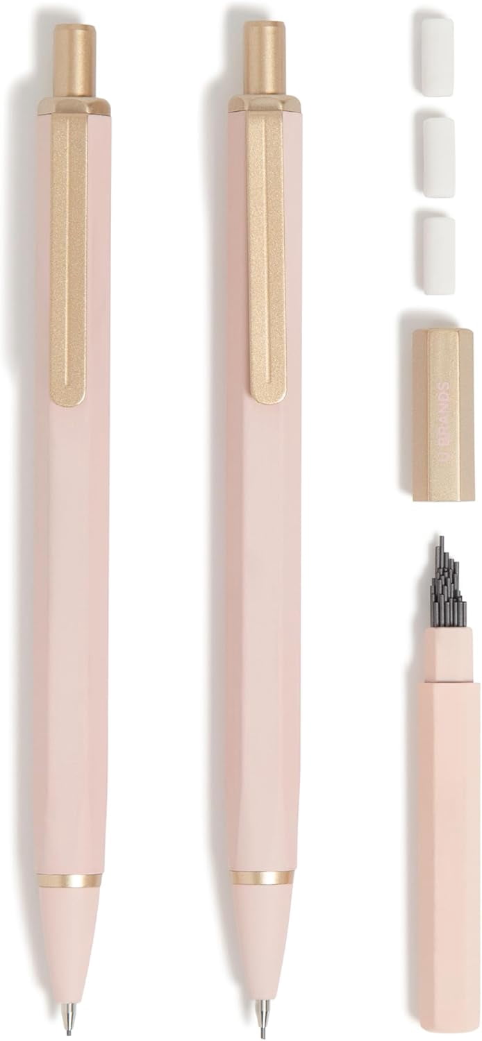 Cambria Mechanical Pencils, Set of 2, Blush Pink, Soft Touch, Medium (0 ...