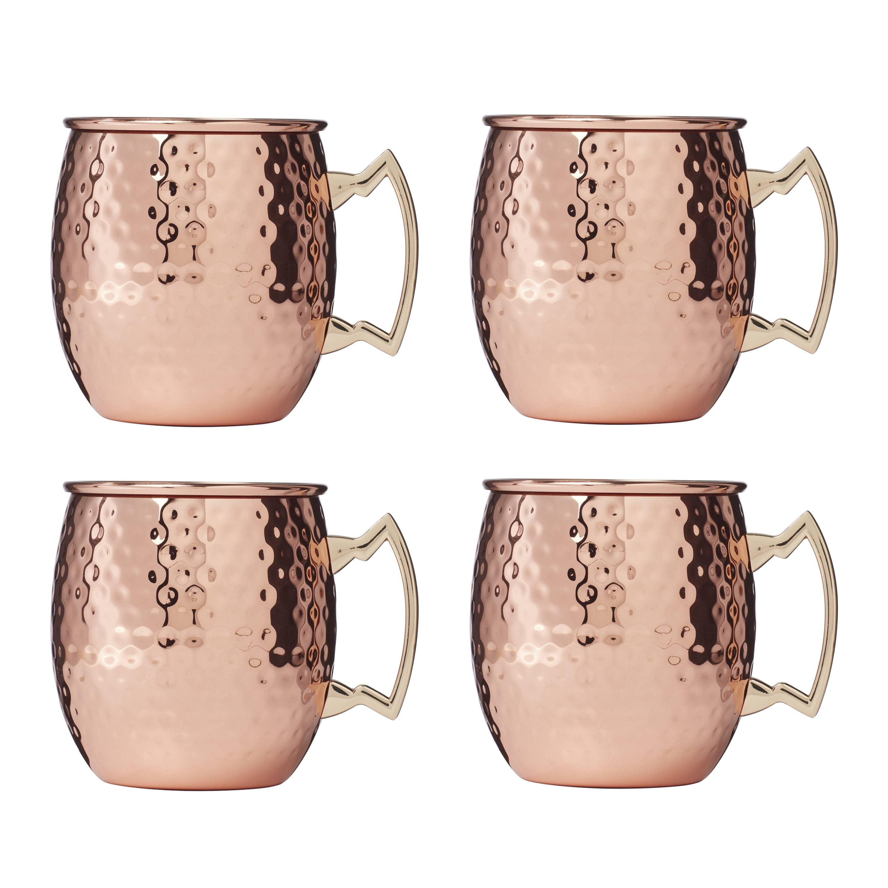 Cambridge 20 Oz Hammered Copper Moscow Mule Mugs, Set Of 4 - Walmart.com