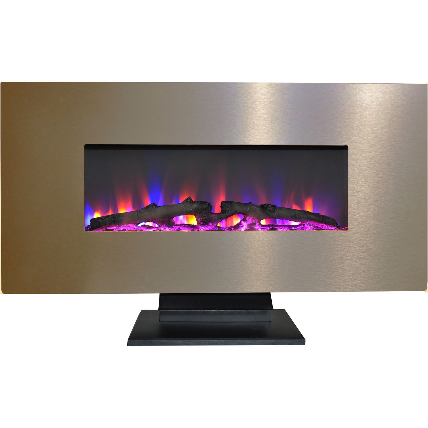 Cambridge 42" Metallic Electric Fireplace Heater with Multi-Color LED ...
