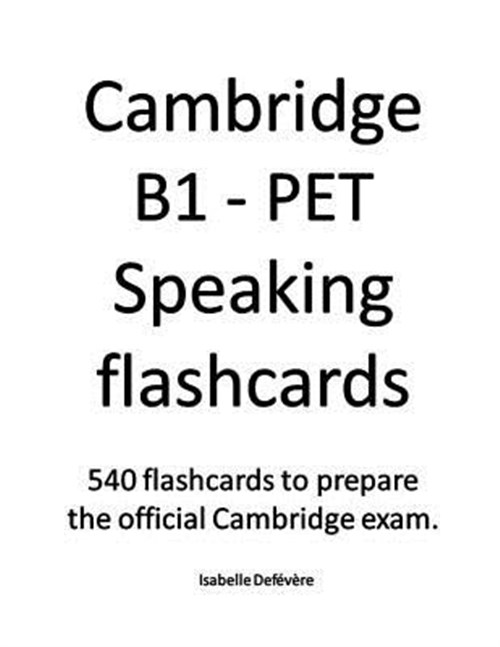 Cambridge B1 - PET Speaking flashcards - Walmart.com