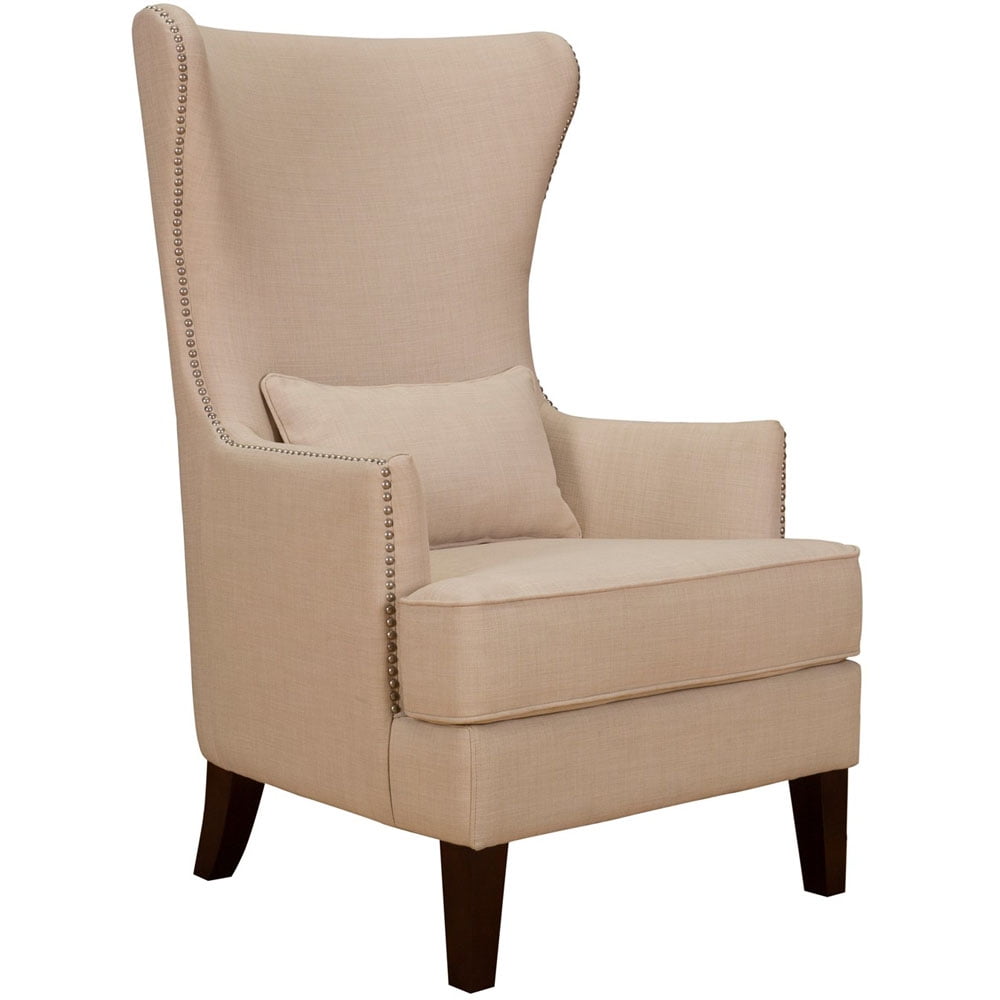 Cambridge Calista High Back Accent Chair with Nail Trim in Natural ...