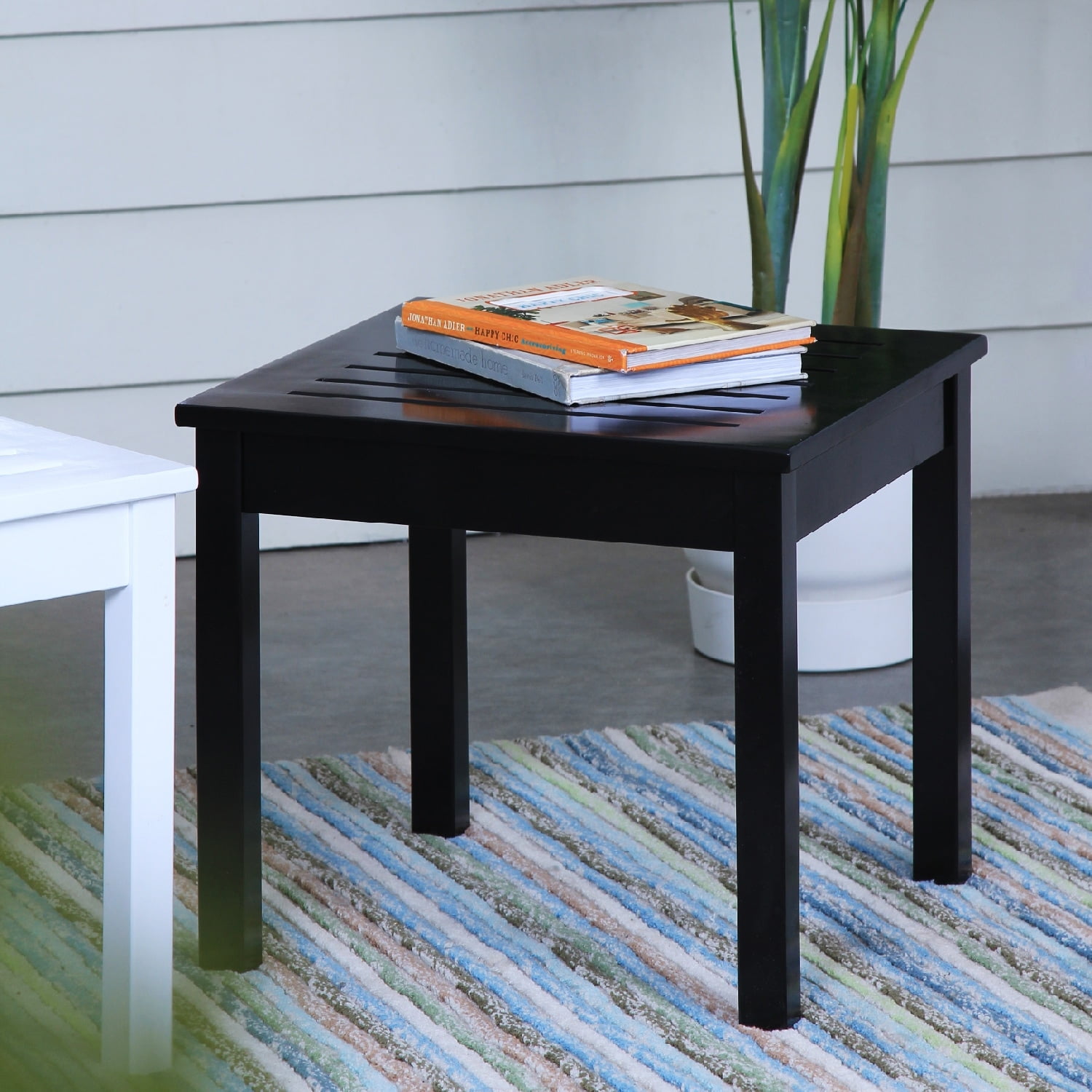 Cambridge Casual Alston Square Wood Outdoor Side Table Black - Walmart.com