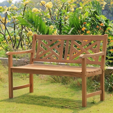 Safavieh Khara Wooden Patio Bench - Long Lasting Exterior Garden Bench ...