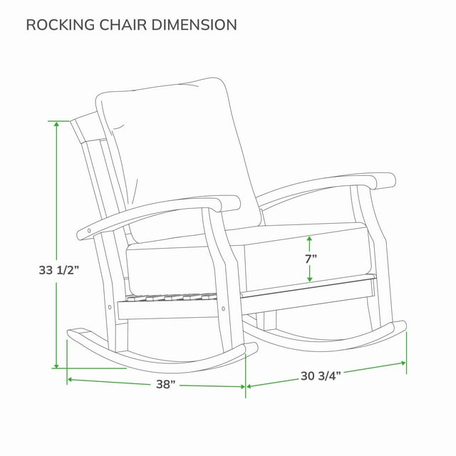 Cambridge Casual Leon Teak Outdoor Rocking Chair with Cushion Weathered ...