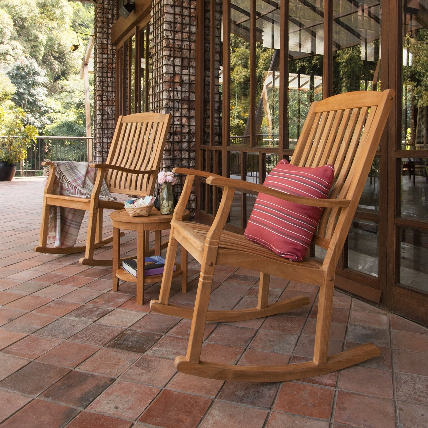 Cambridge Casual Richmond 3-piece Teak Rocking Chair Set Natural Teak ...