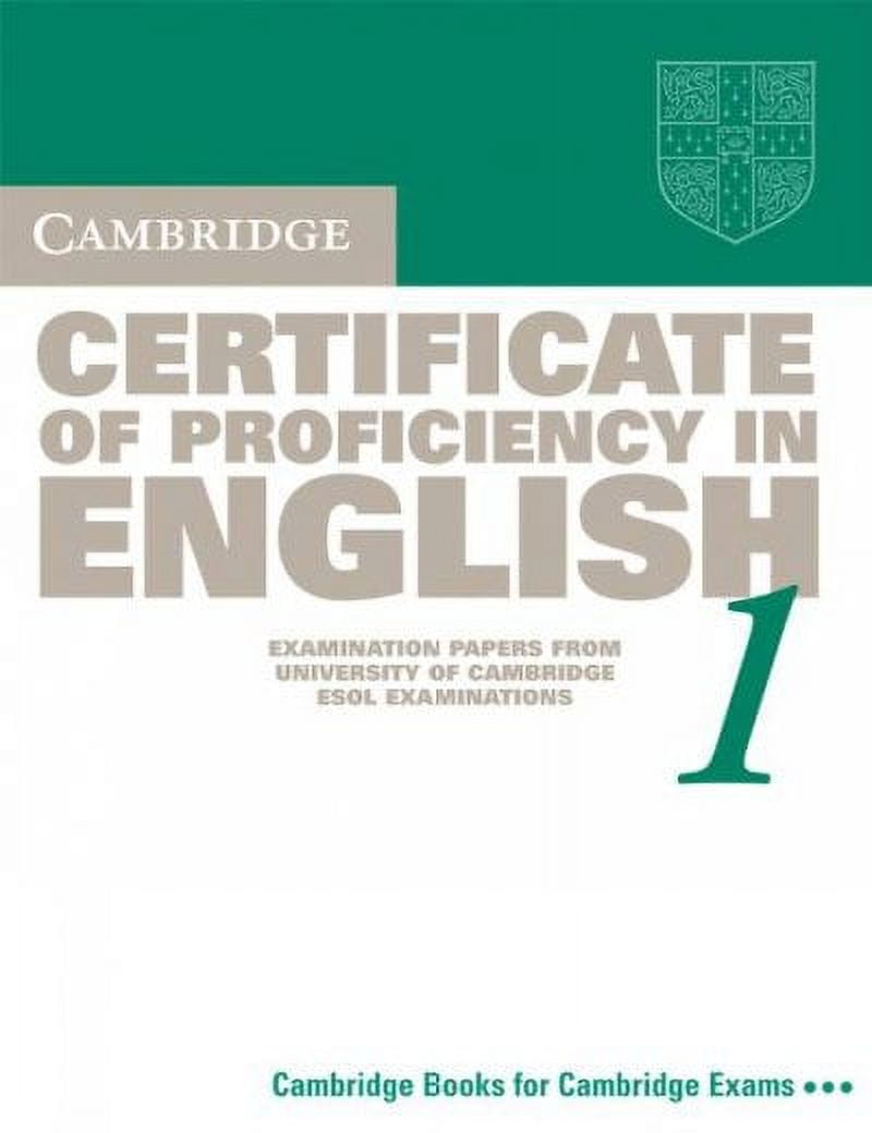 Cambridge Certificate Of Proficiency In English 1 : Examination Papers ...