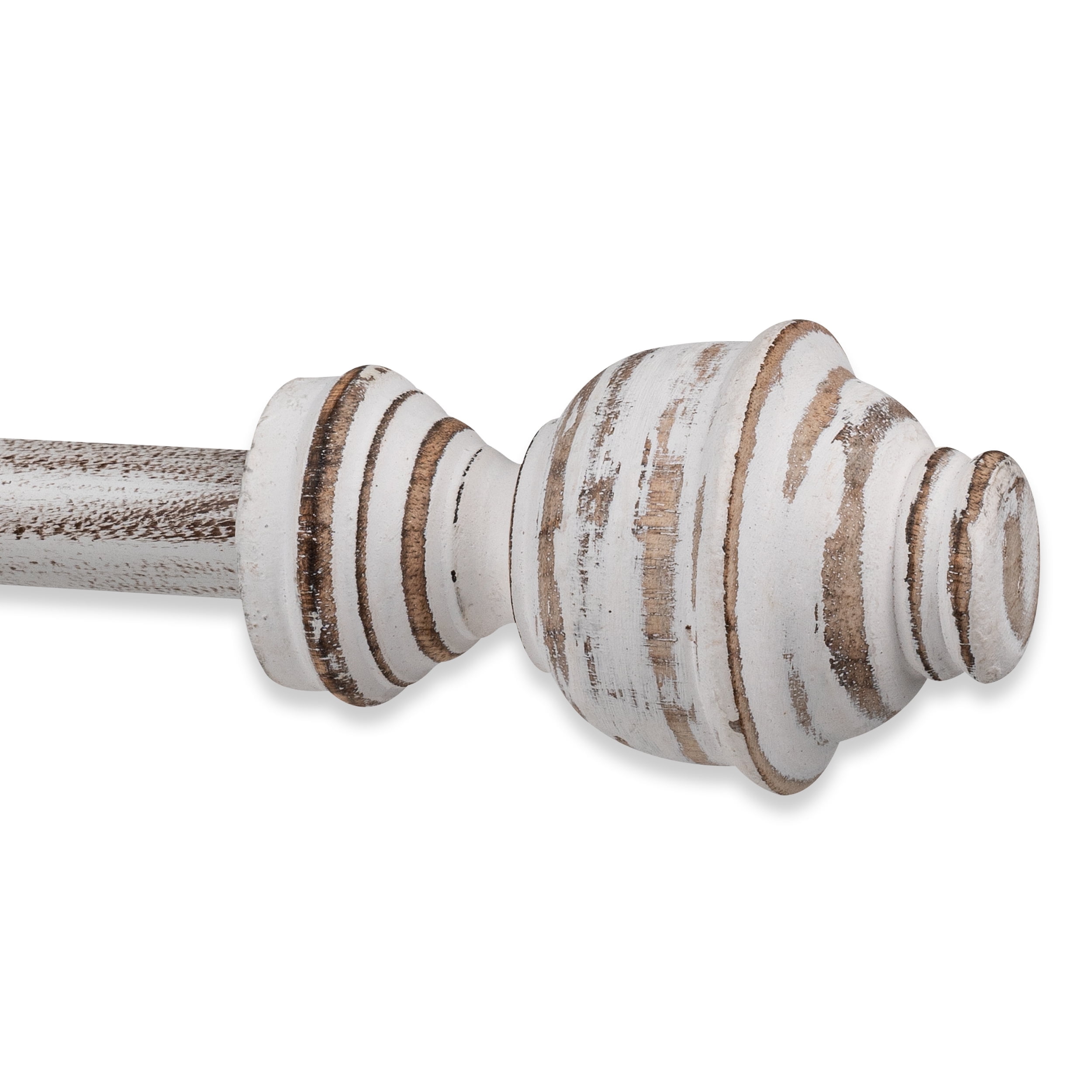 Cambridge Distressed Ivory White Farmhouse Rustic Curtain Rod Set 48 ...